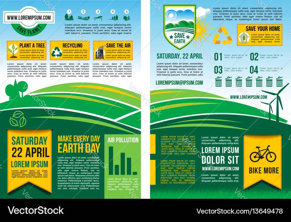 Earth day information poster or infographic Vector Image