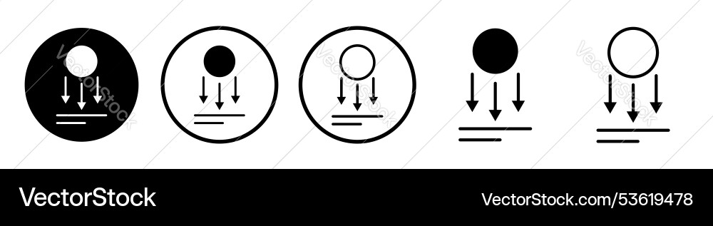 Gravity thin line icon set Royalty Free Vector Image