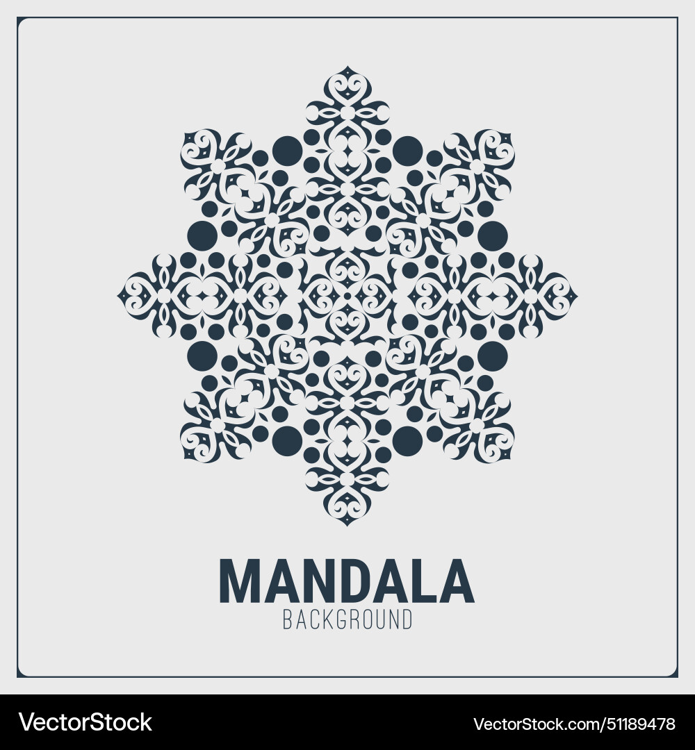Mandala flat background design template Royalty Free Vector