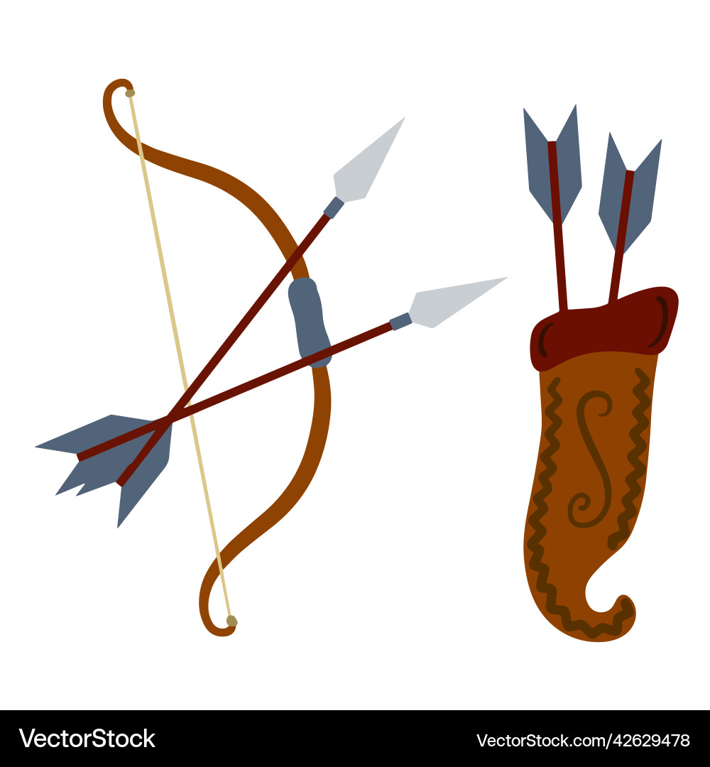 Native American Bow and Arrow Royalty Free Vector Image