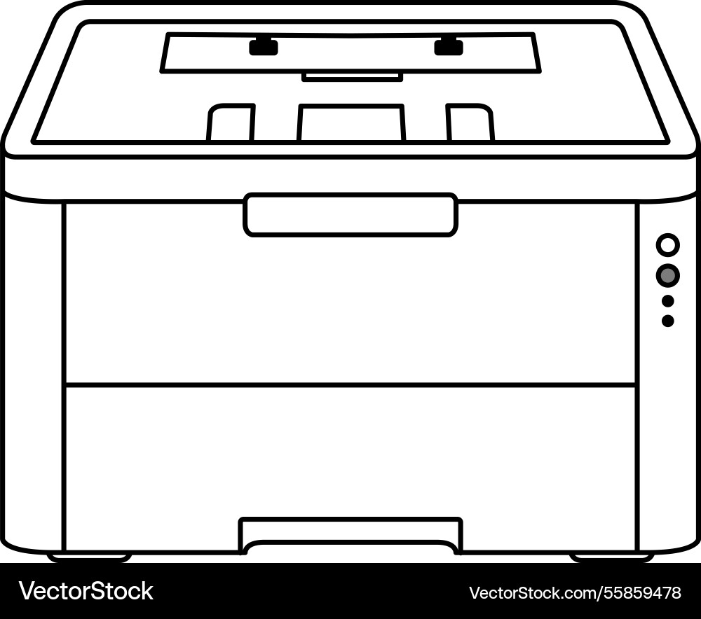 Outline icon style multifunction laser printer Vector Image