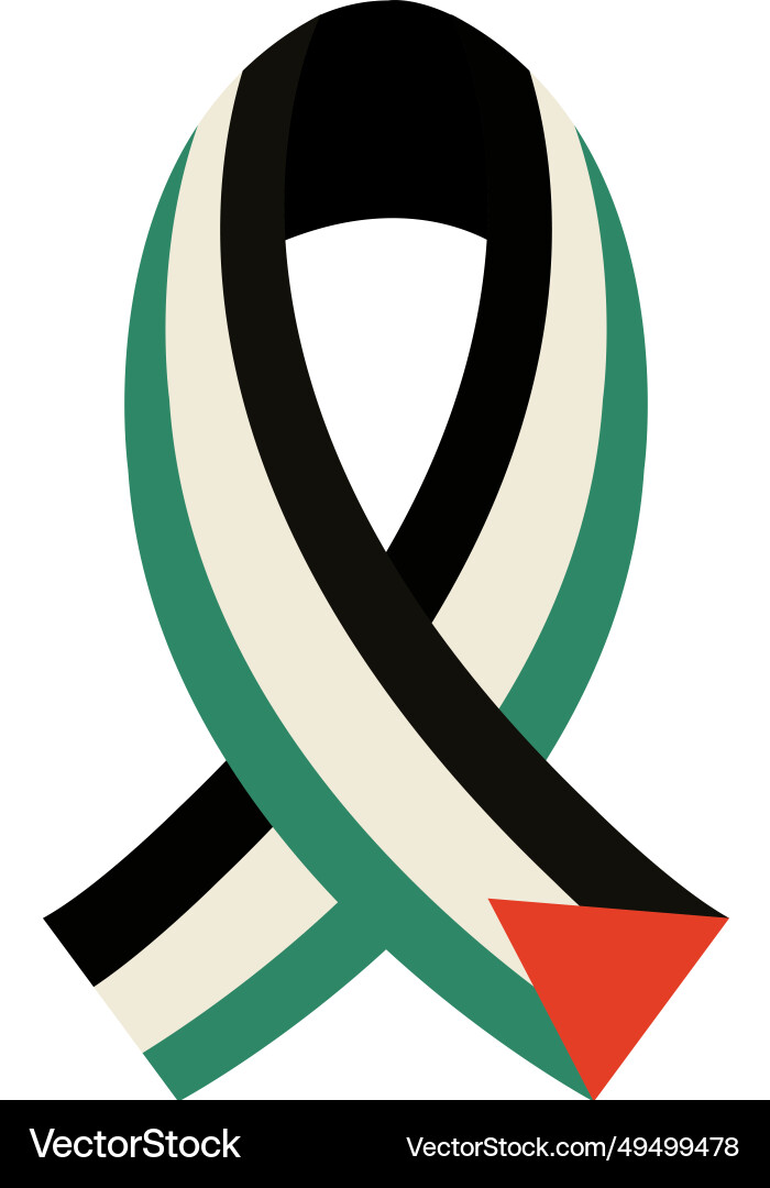 Palestine peace ribbon Royalty Free Vector Image