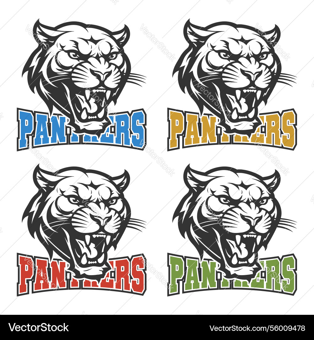 Panthers clip art design mascot Royalty Free Vector Image