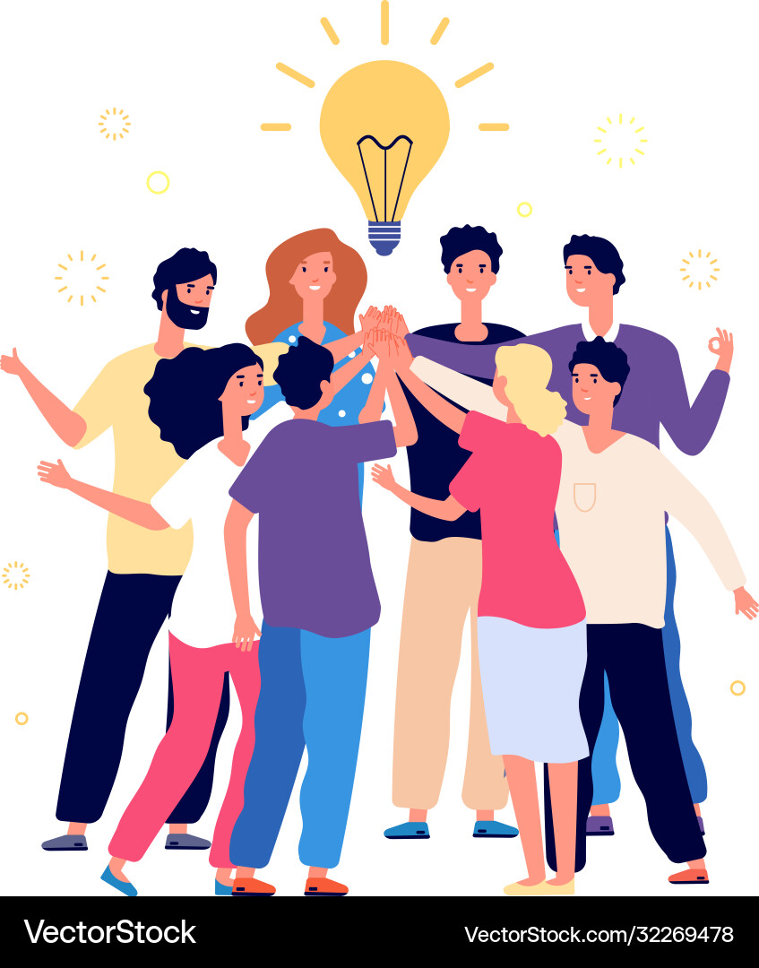 Team Collaboration & Idea Generation Vector Image