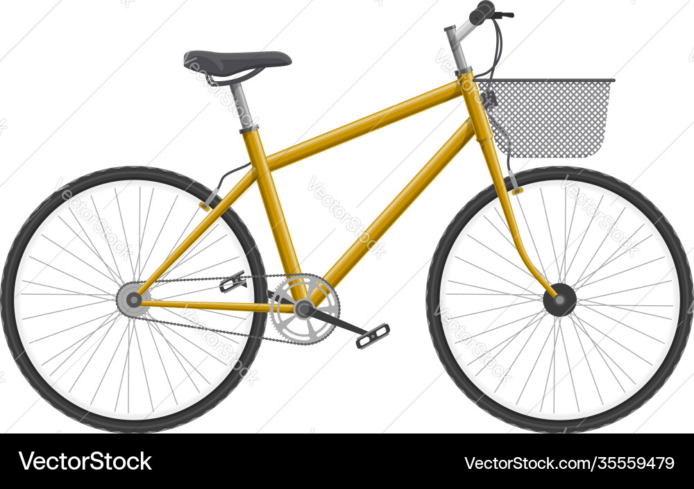 Bicycle mail delivering transport icon Royalty Free Vector