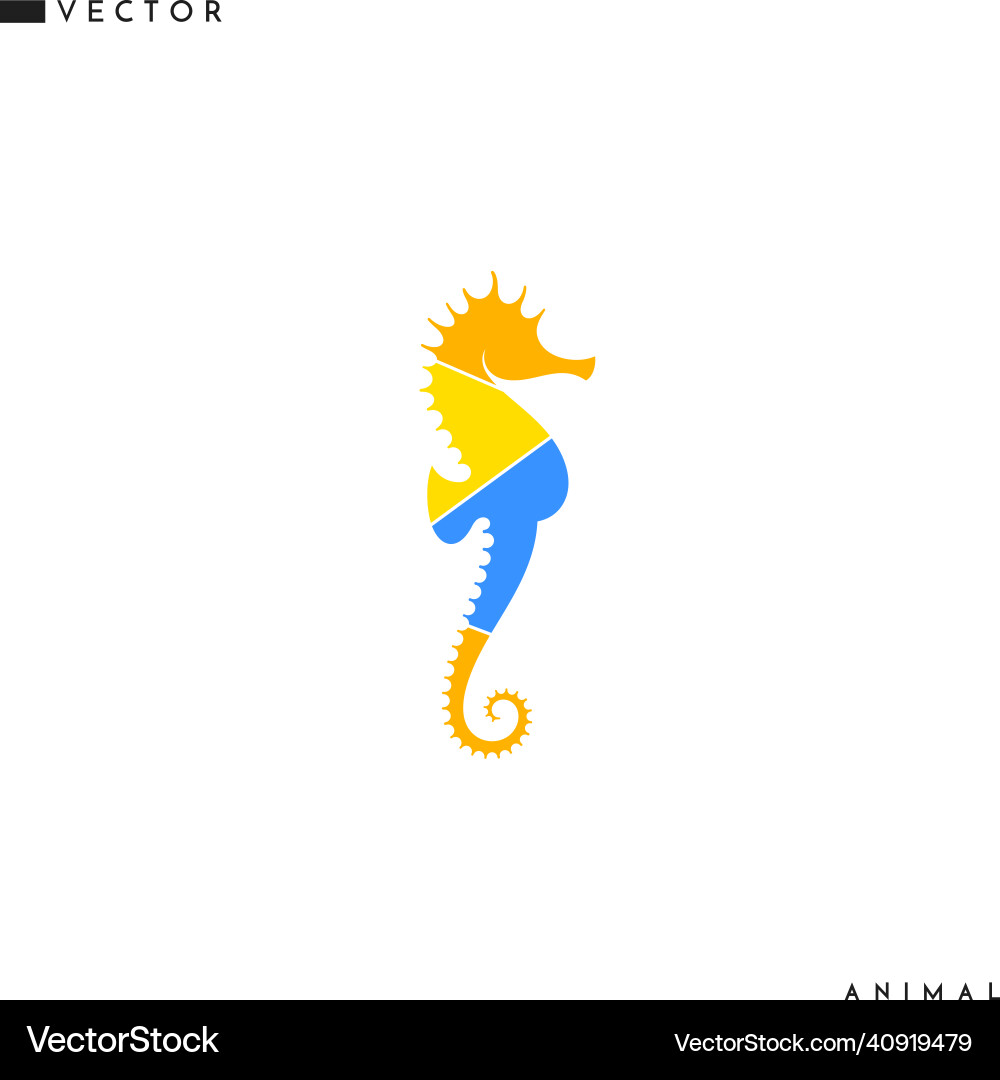 Bright seahorse sign Royalty Free Vector Image