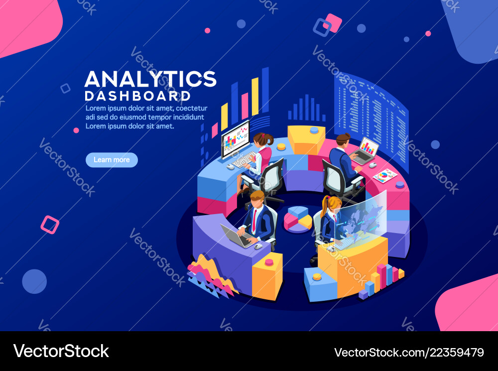 Financial Analytics Dashboard Royalty Free Vector Image