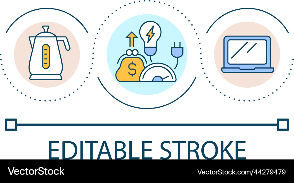 High energy consuming appliances loop concept icon