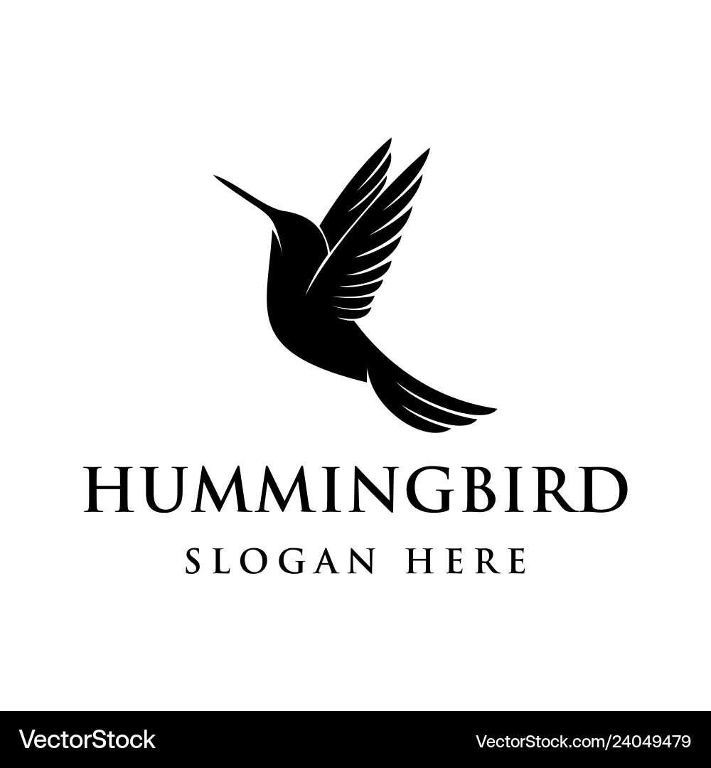Hummingbird logo design Royalty Free Vector Image