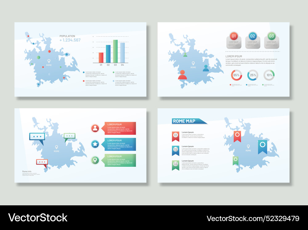 Rome map infographics Royalty Free Vector Image