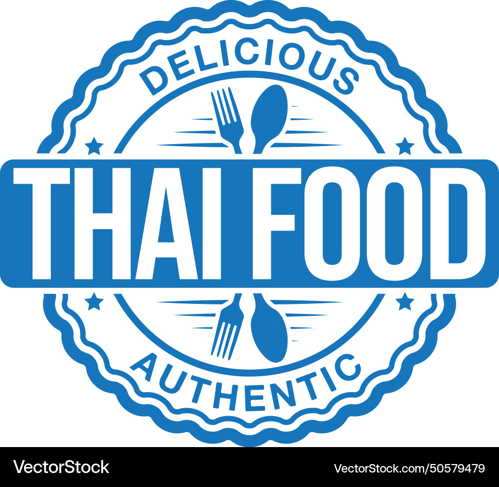 Thai food label Royalty Free Vector Image - VectorStock