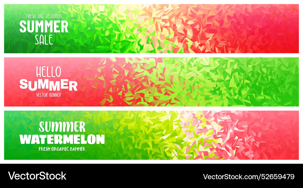 Watermelon Summer Banners Royalty Free Vector Image