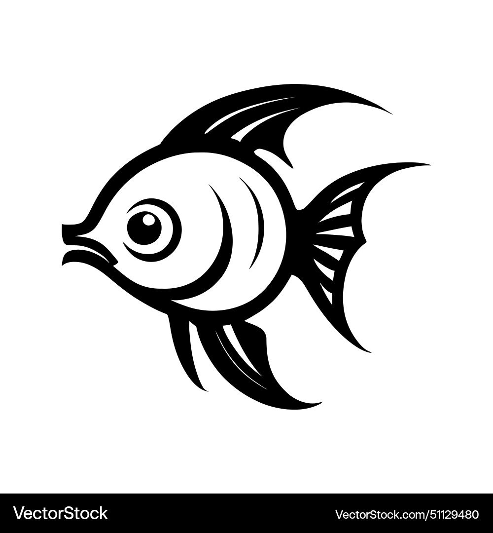 Black fish icon isolated on white background Vector Image