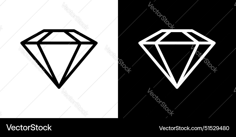 Diamond icon set value gem symbol crystal Vector Image
