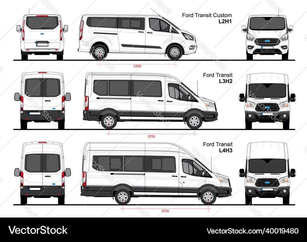 Ford Transit Passenger Van Template Wraps Vector Images (36)