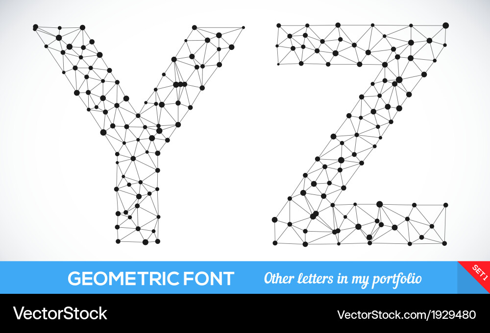Geometric type font Royalty Free Vector Image - VectorStock