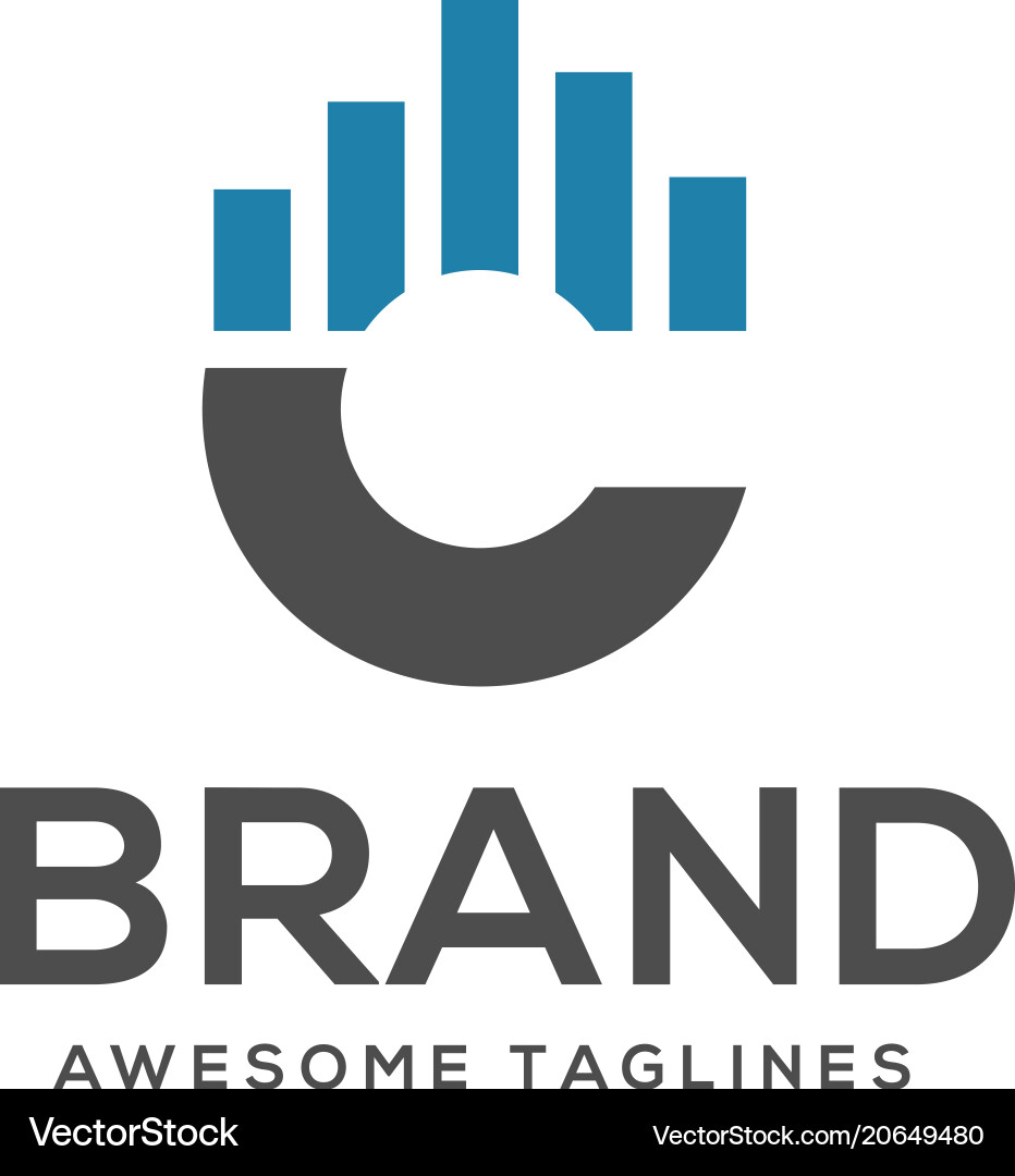 Letter c data logo Royalty Free Vector Image - VectorStock