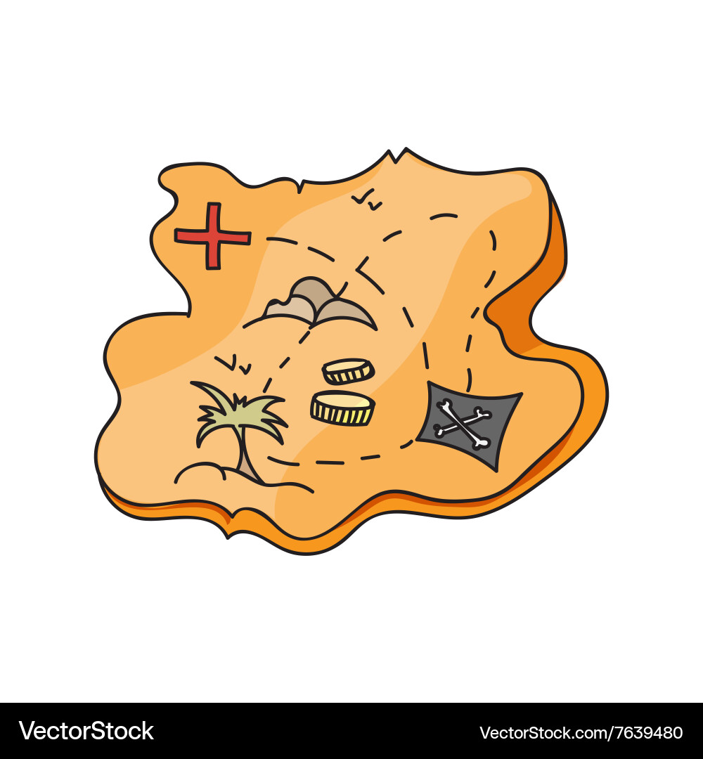 Map of treasure island Royalty Free Vector Image