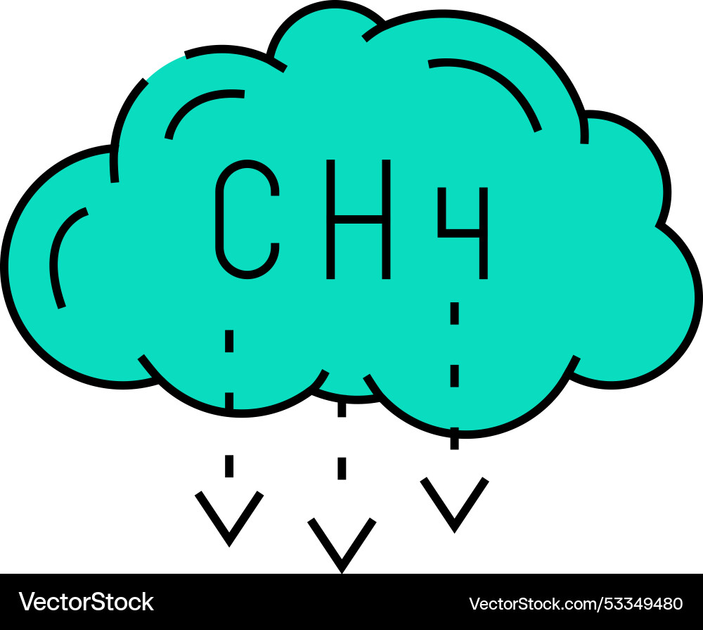 Methane reduction environmental icon color Vector Image