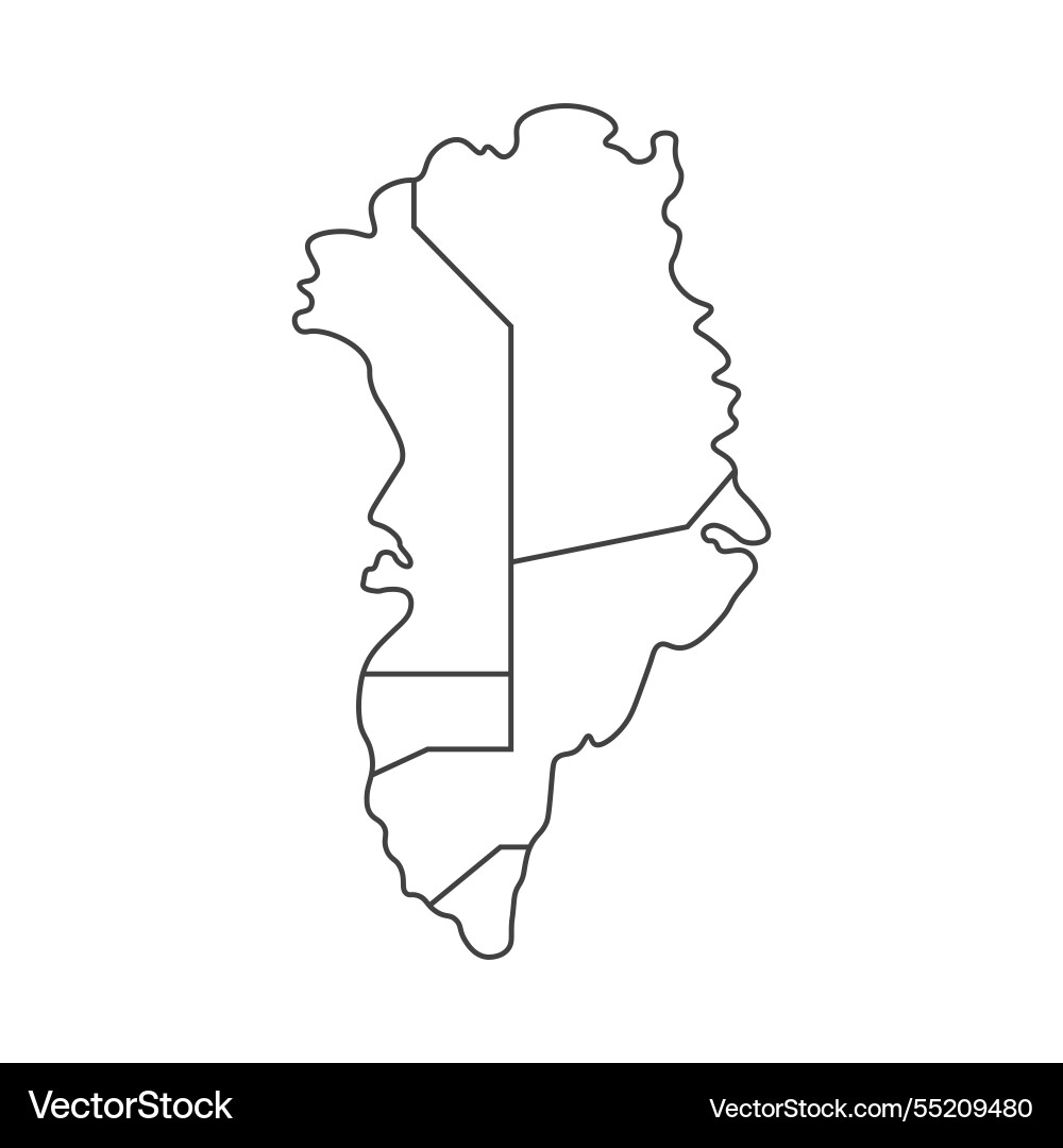 Minimalistic line art map of greenland featuring Vector Image