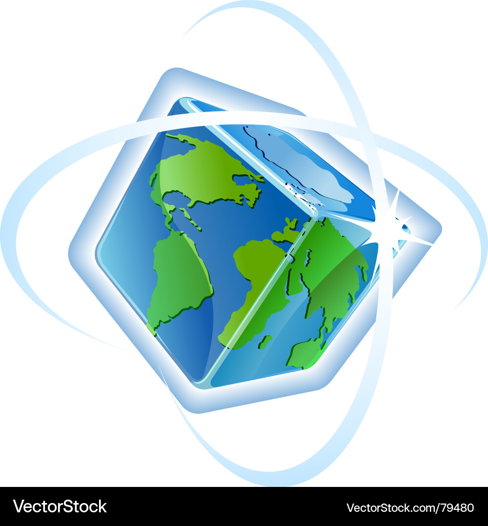 Square globe Royalty Free Vector Image - VectorStock