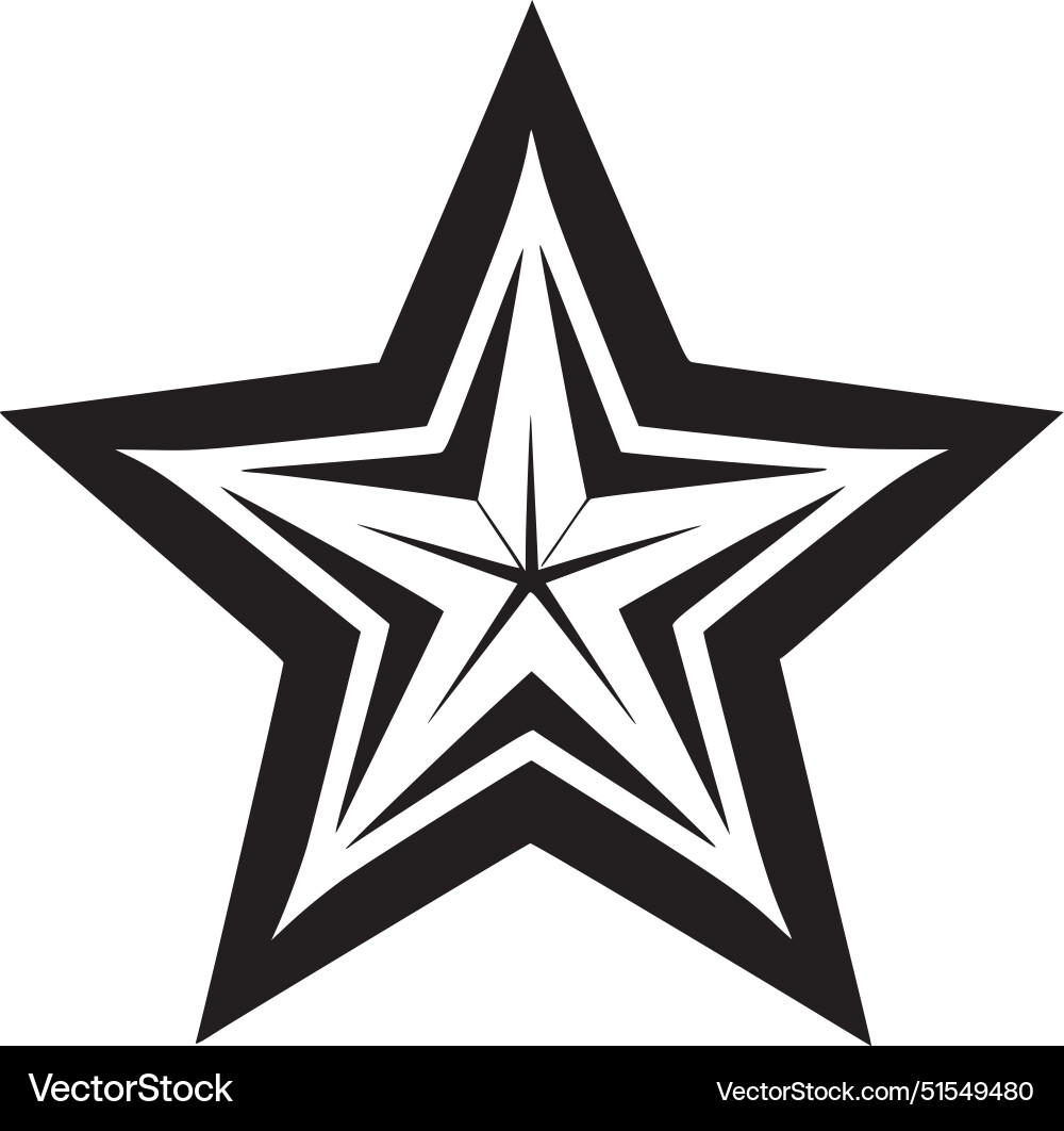 Star - black and white Royalty Free Vector Image