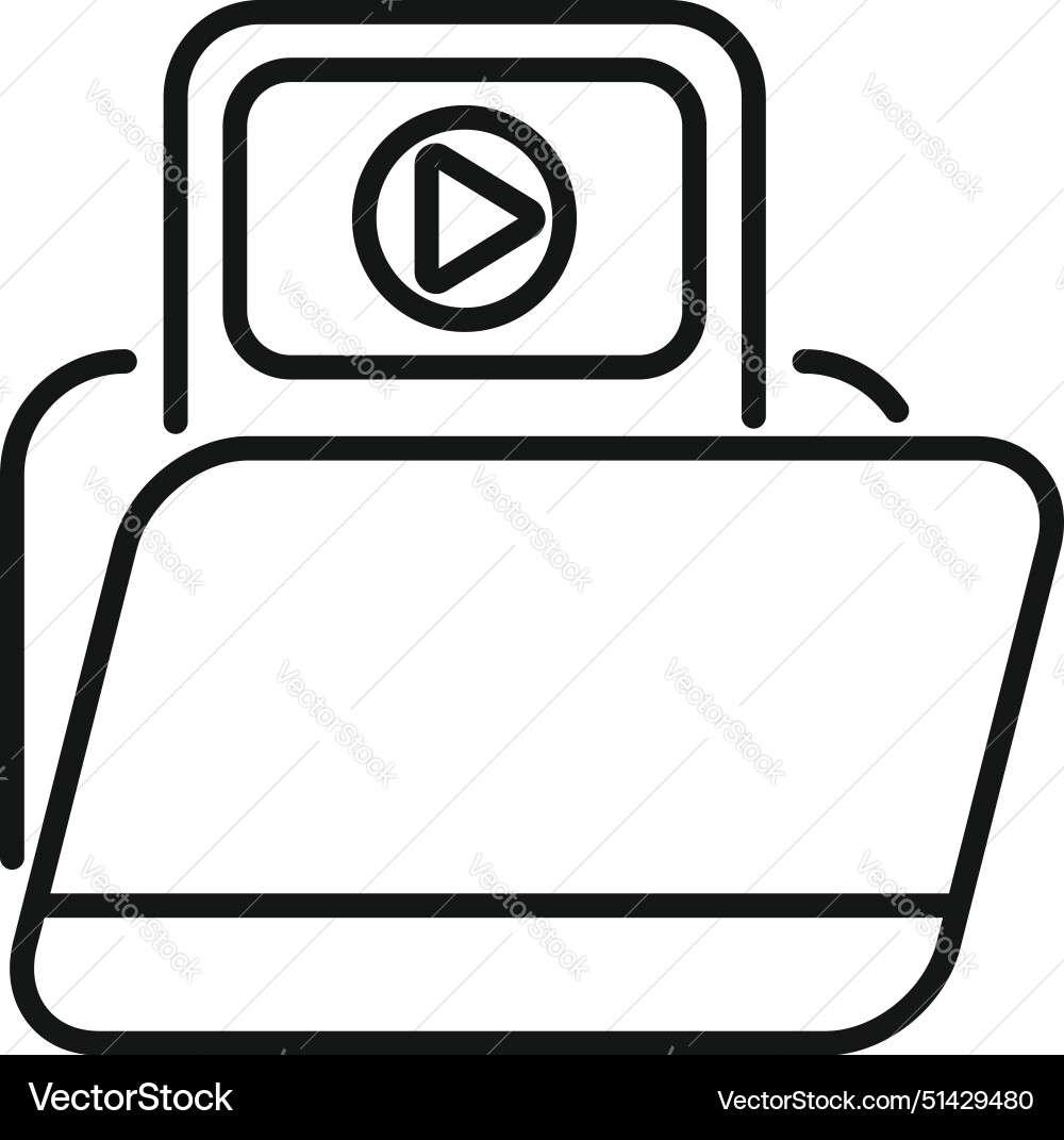 Video camera icon line art Royalty Free Vector Image