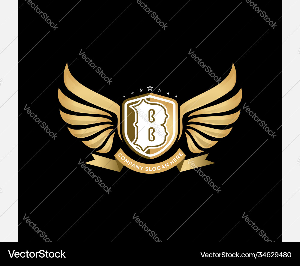 Wing Shield Logo Template Royalty Free Vector Image