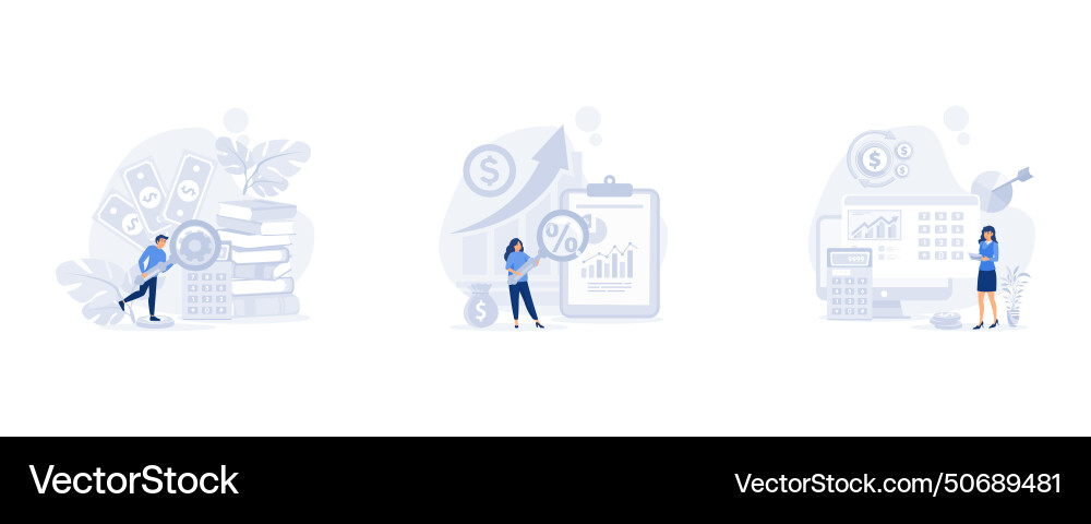 Business process documents workflow Royalty Free Vector