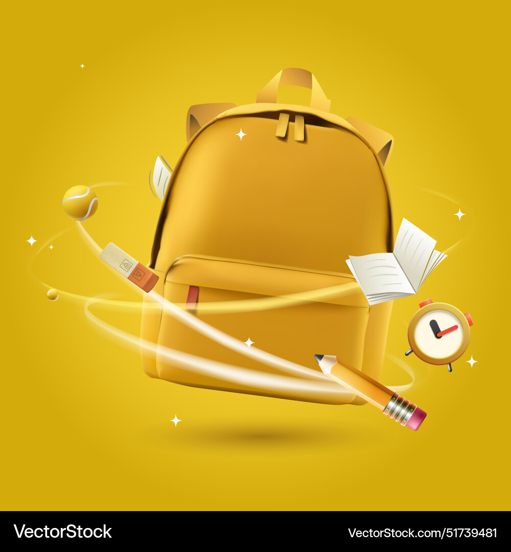 Education concept realistic school backpack Vector Image