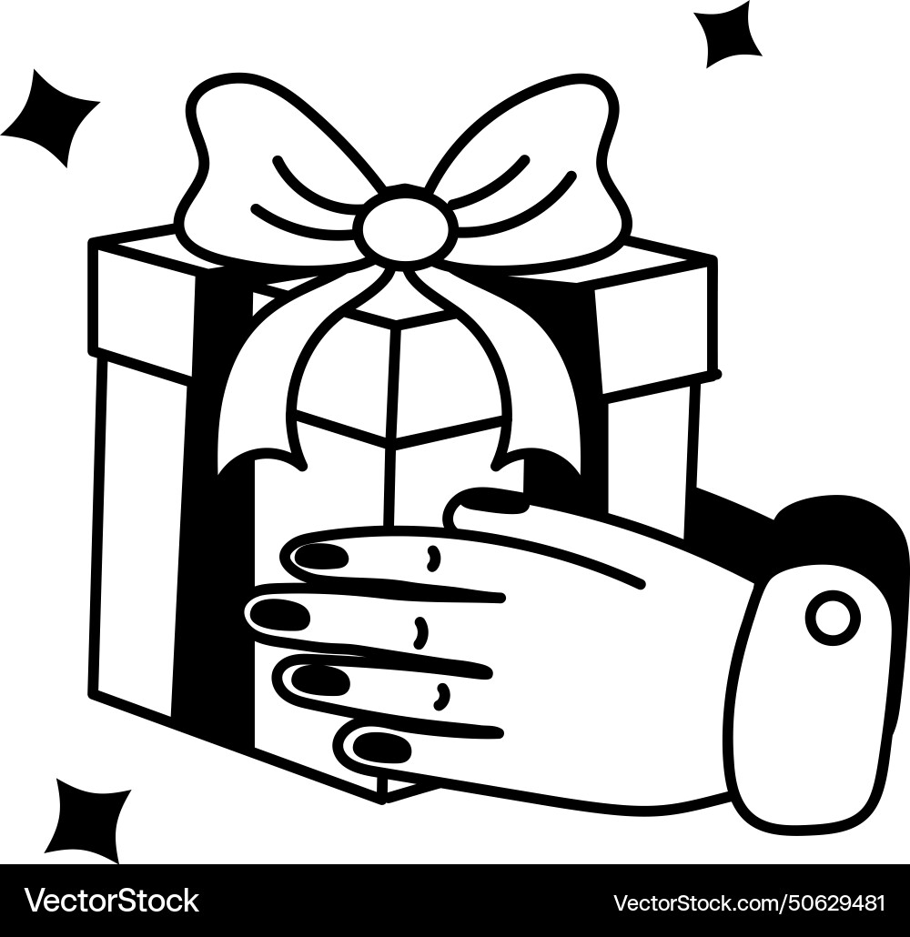 Giving gift Royalty Free Vector Image - VectorStock