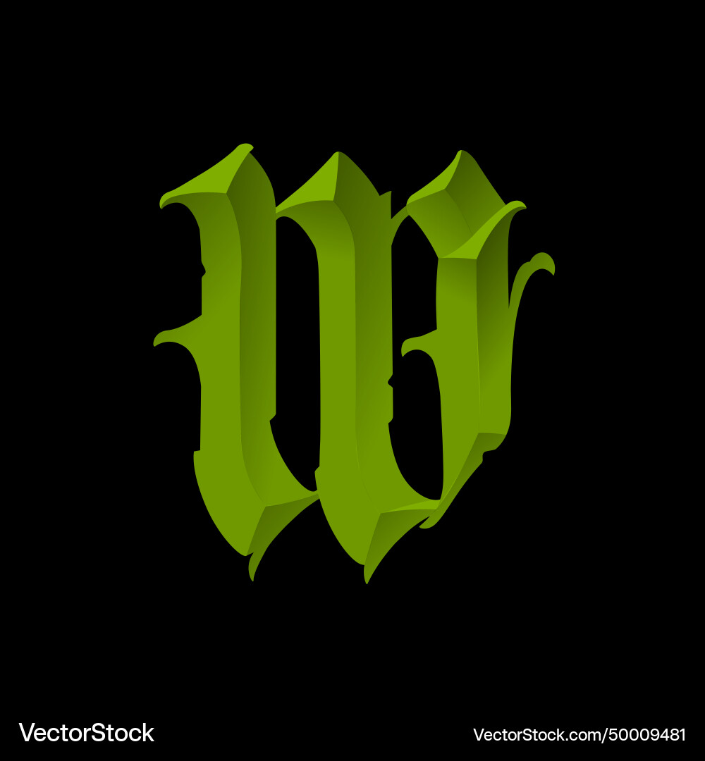 Letter in the gothic style alphabet calligraphy Vector Image