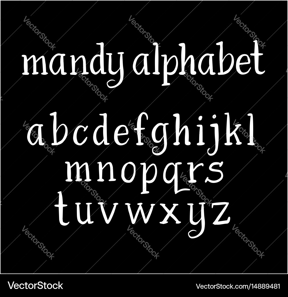 Mandy alphabet typography Royalty Free Vector Image