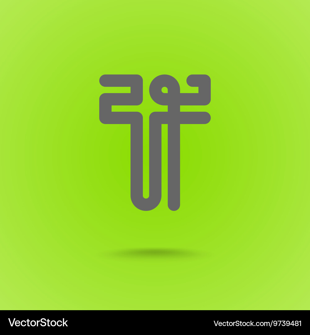 T type line design letter Royalty Free Vector Image