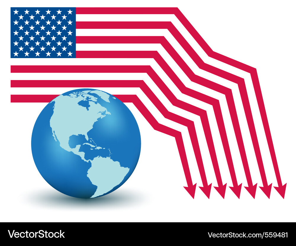 Usa Default Crisis Royalty Free Vector Image Vectorstock