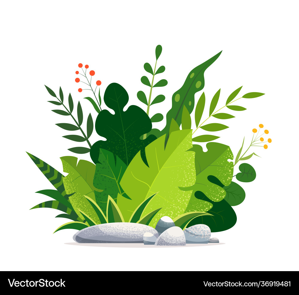 Various abstract exotic plants put together Vector Image