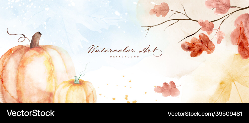 Watercolor autumn abstract background Royalty Free Vector