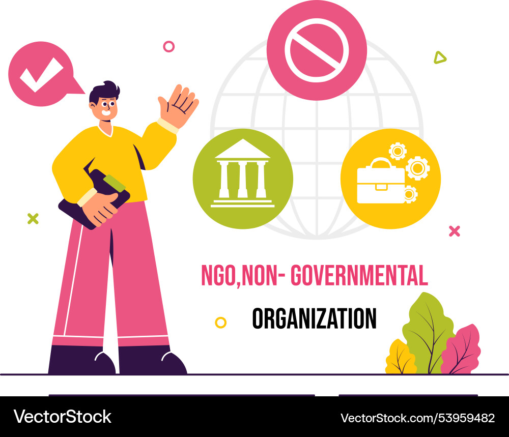 An ngo or non-governmental organization Royalty Free Vector