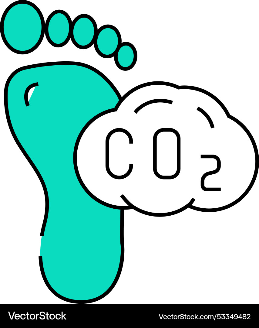 Carbon footprint environmental icon color Vector Image