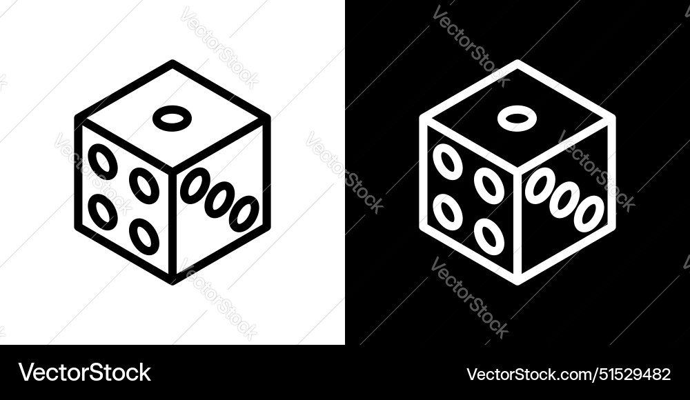 Dice icon set board game die cube symbol casino Vector Image