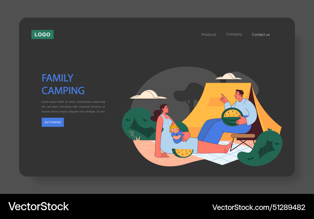 Family camping concept Royalty Free Vector Image