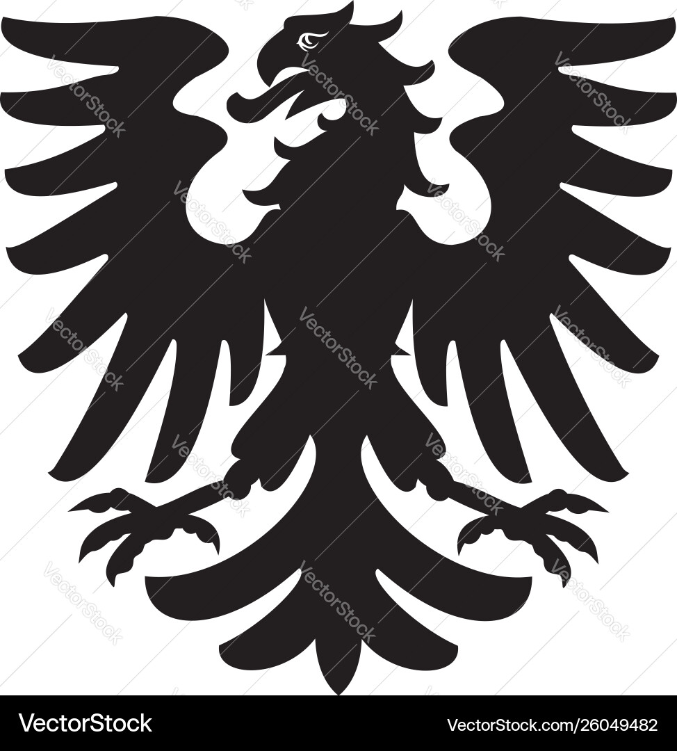 Heraldic Adler schwarz weiß silhouette Lizenzfreier Vektor