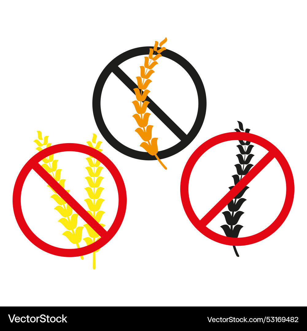No wheat icon grain prohibited sign allergy Vector Image