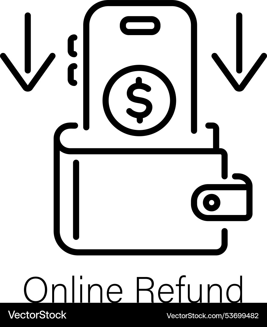 Online refund Royalty Free Vector Image - VectorStock