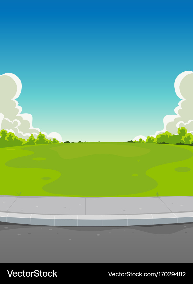 Pavement and green park background Royalty Free Vector Image