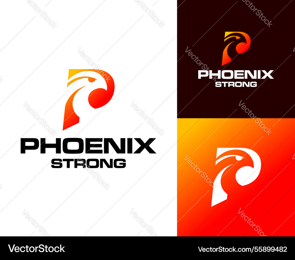 Phoenix Monogram Logo Royalty Free Vector Image