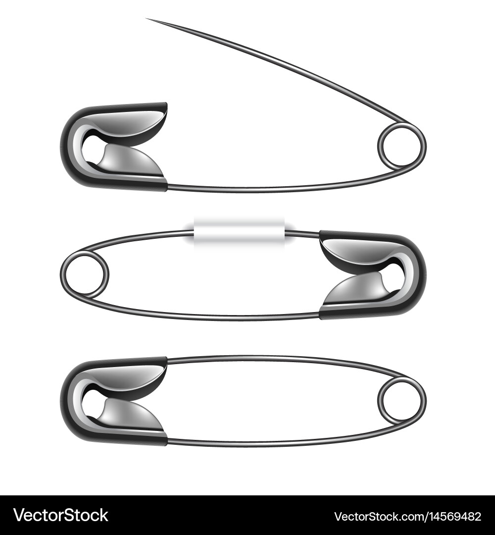 Safety pin isolated on white Royalty Free Vector Image