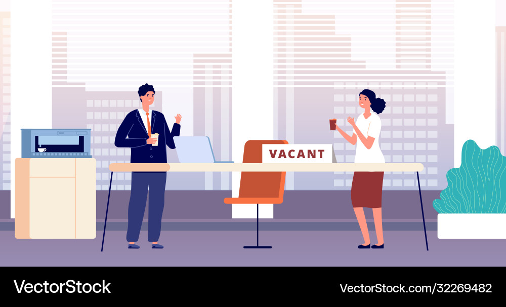 Vacant workplace hiring concept employees Vector Image