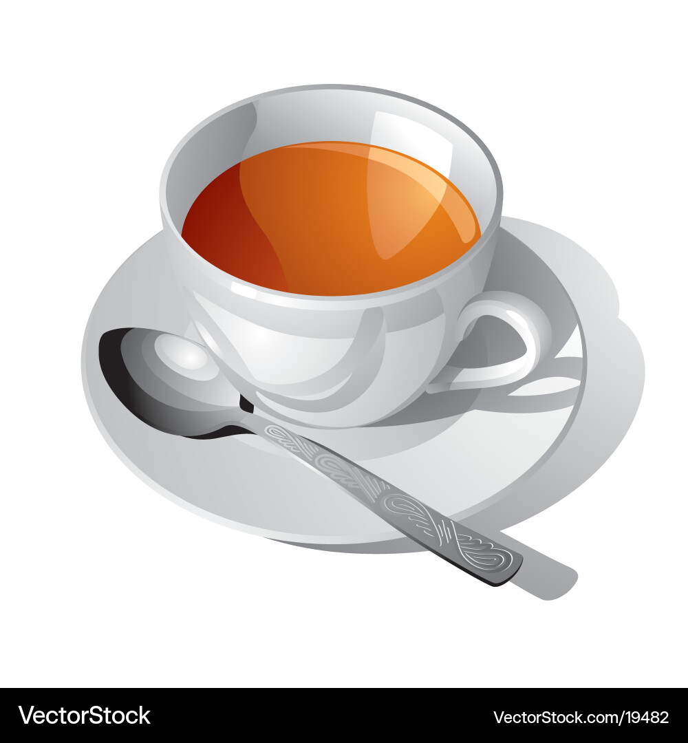 White cup of tea Royalty Free Vector Image - VectorStock