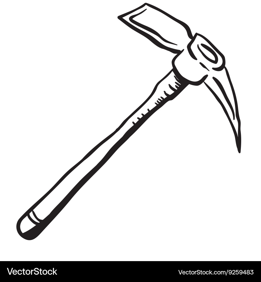 Black and white mattock Royalty Free Vector Image